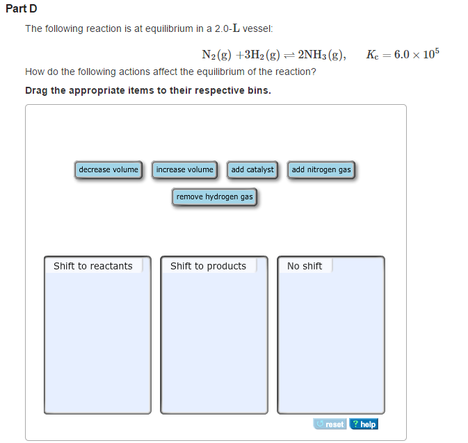 Solved Part D The following reaction is at equilibrium in | Chegg.com