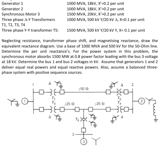 Solved Generator 1 Generator 2 Synchronous Motor 3 Three | Chegg.com