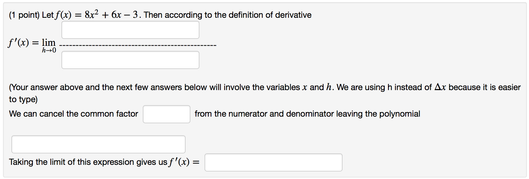 Solved Let f(x) = 8x^2 + 6x - 3. Then according to the | Chegg.com