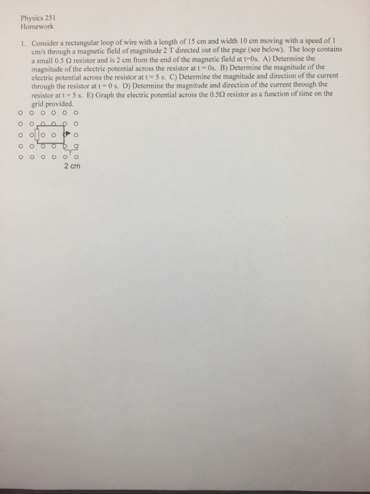 Solved 1. Consider a rectangular loop of wire with a length | Chegg.com