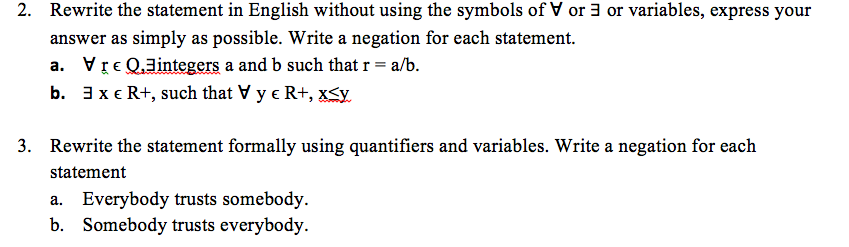 Solved Rewrite the statement in English without using the | Chegg.com
