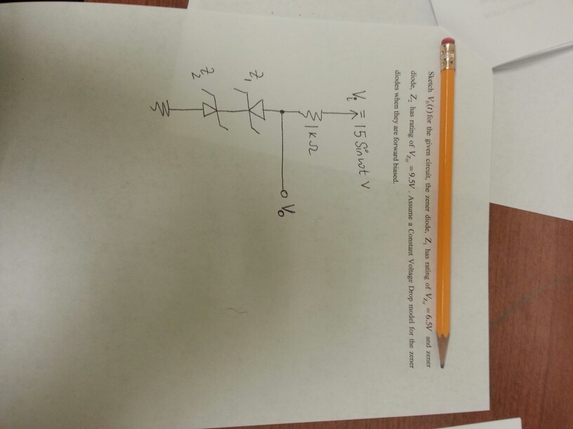 Solved Sketch V0(t) for the given circuit, the zener diode, | Chegg.com Solved Sketch V0(t) for the given circuit, the zener diode, | Chegg.com