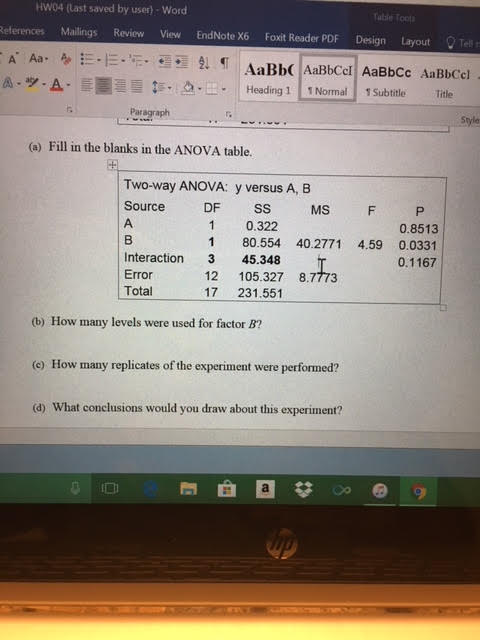 Solved Hw04 Last Saved By User Word Keferences Mailings