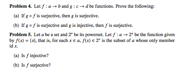 Solved Let f: a righarrow b and g:c rightarrow d be | Chegg.com Solved Let f: a righarrow b and g:c rightarrow d be | Chegg.com