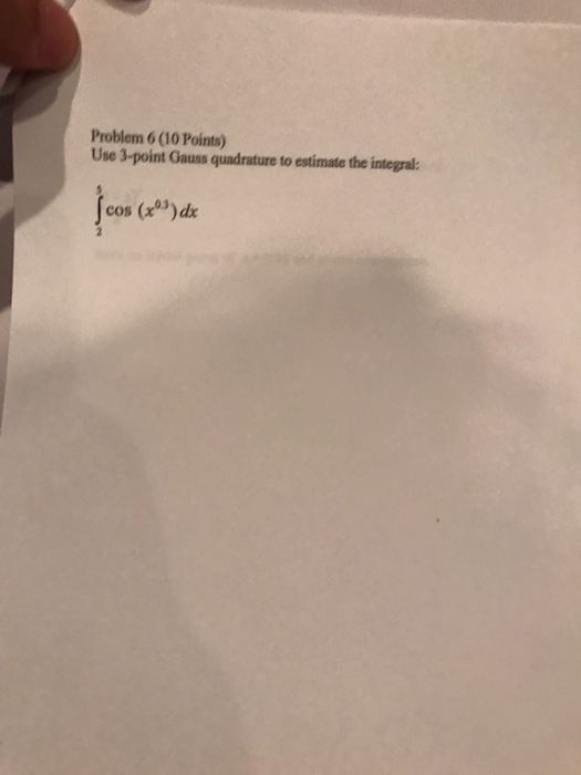 Solved Use 3-point Gauss quadrature to estimate the | Chegg.com