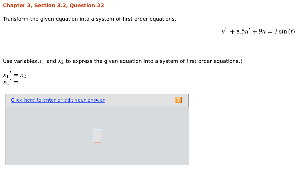 Solved Transform the given equation into a system of first | Chegg.com