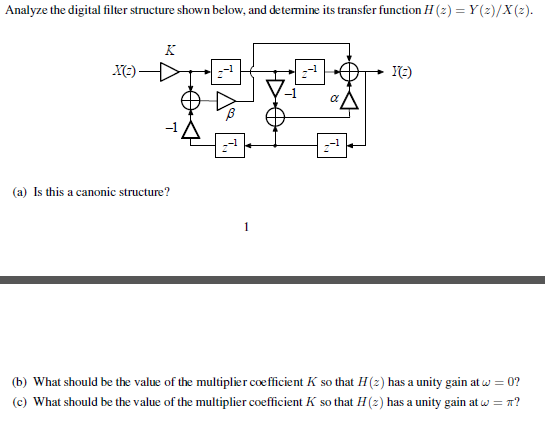 Solved Analyze the digital filter structure shown below, and | Chegg.com