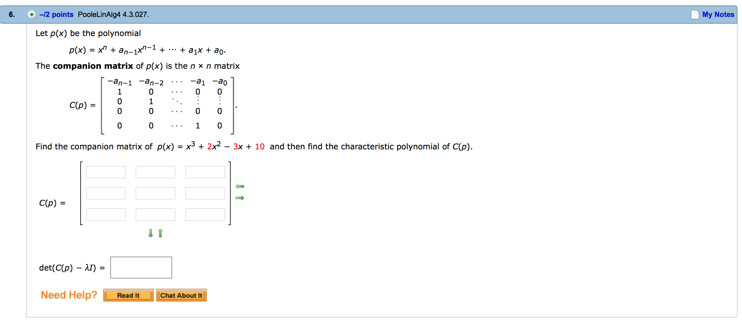 Solved Let P X Be The Polynomial P X X N An 1x N 1