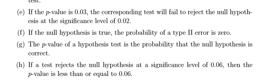 Solved For each of the following statements, state whether | Chegg.com