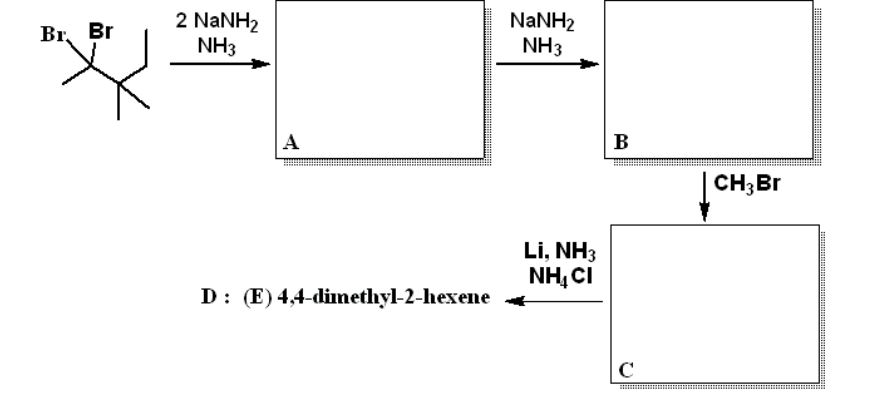 Solved 2 NaNH2 NH3 NaNH2 NH3 BI, Br CH3Br Li, NH3 NH,CI D: | Chegg.com