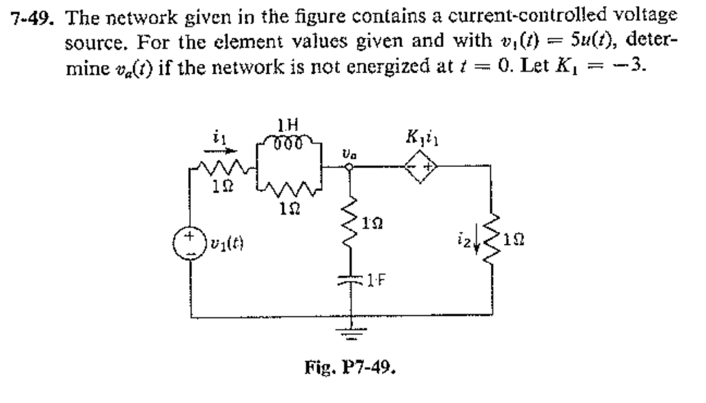 Solved 7-49. The network given in the figure contains a | Chegg.com