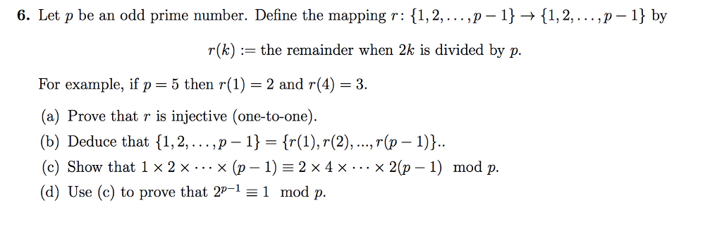 Solved 6. Let p be an odd prime number. Define the mapping | Chegg.com