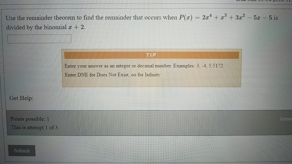 Solved Use the remainder theorem to find the remainder that | Chegg.com