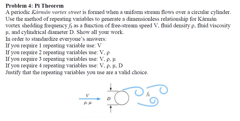 Solved A periodic Karman vortex street is formed when a | Chegg.com