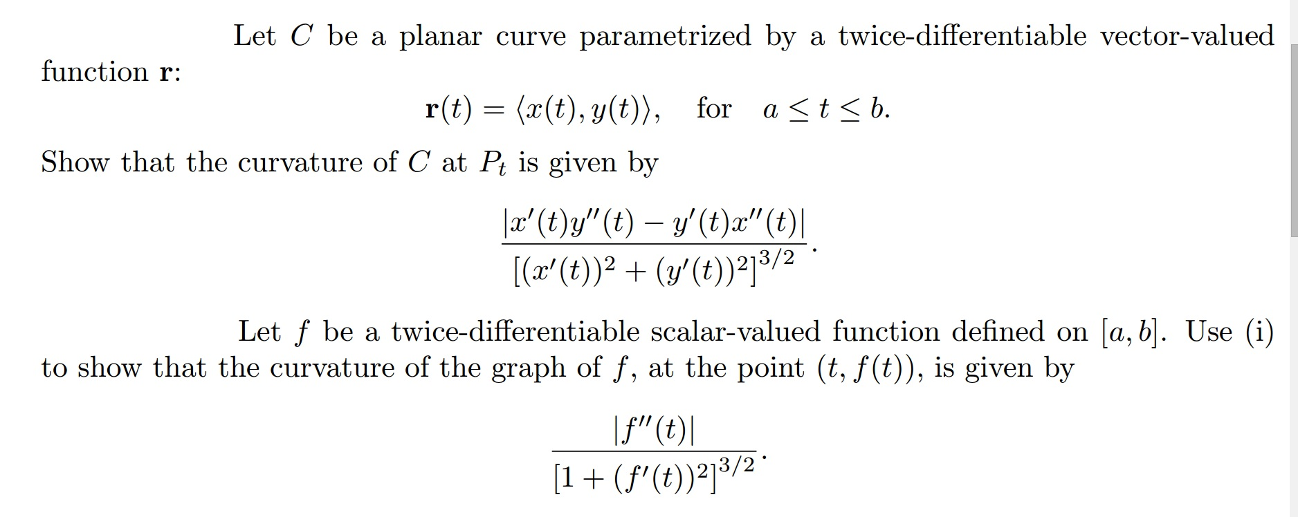 Solved Let C be a planar curve parametrized by a | Chegg.com