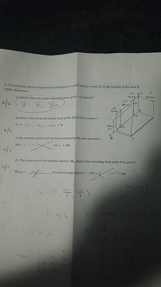 Solved rectangular plate is supported by brackets at A and B | Chegg.com