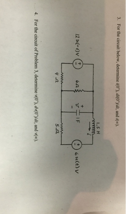 Solved For the circuit below, determine i(0^+)/dt, and | Chegg.com