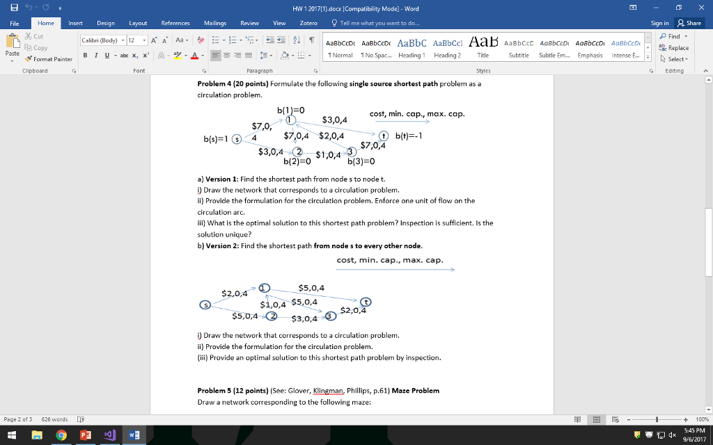 Formulate the following single source shortest path | Chegg.com