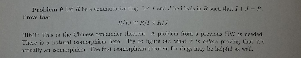 Solved Let R be a commutative ring. Let I and J be ideals in | Chegg.com