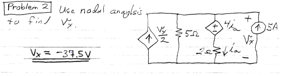 Solved: Use Nodal Analysis To Find Vx. | Chegg.com