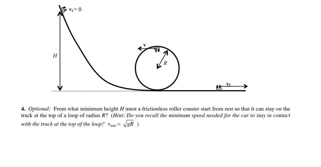 Solved -?? 4. Optional: From what minimum height H must a | Chegg.com