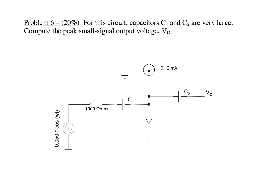 Solved Or Compute the peak small-signal output voltage, Vo | Chegg.com