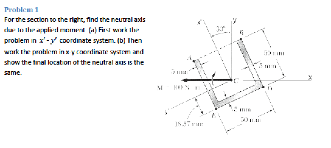 For the section to the right, find the neutral axis | Chegg.com