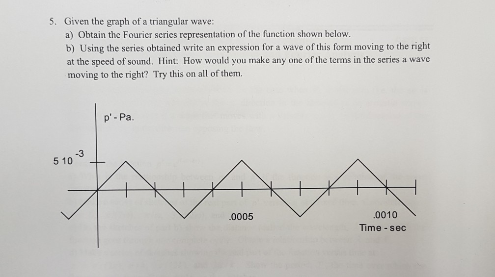 Solved 5. Given the graph of a triangular wave: a) Obtain | Chegg.com