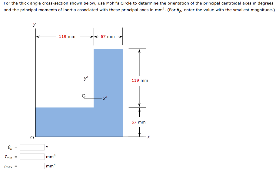 Solved For the thick angle cross-section shown below, use | Chegg.com