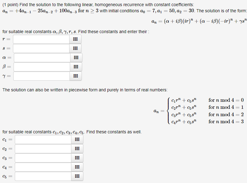 Solved Find the solution to the following linear, | Chegg.com