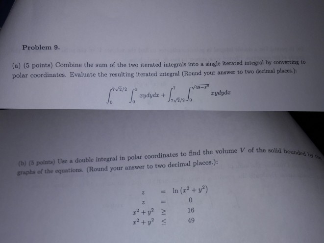 Solved Problem 9. (a) (5 points) Combine the sum of the two | Chegg.com