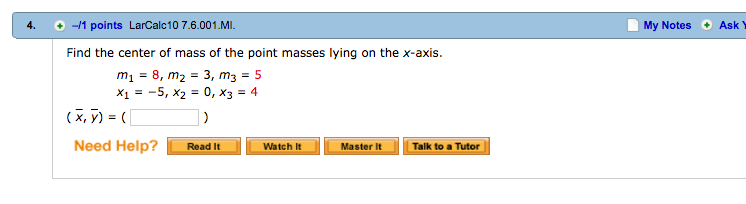 Solved Find the center of mass of the point masses lying on | Chegg.com