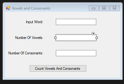 Solved In C# Using a Windows form aplication Vowels and | Chegg.com