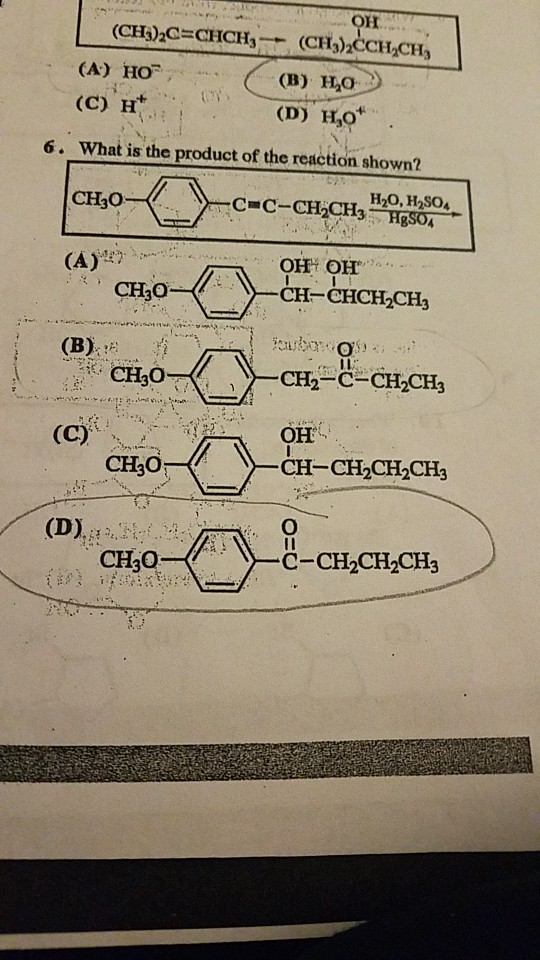 Solved IL. (A) HO (C) H What is the product of the reaction | Chegg.com