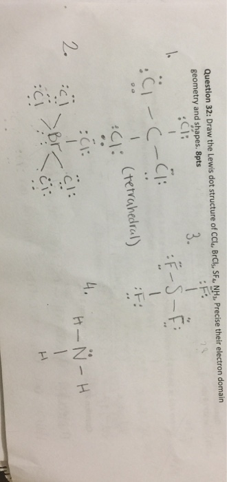 Solved Draw the Lewis dot structure of CCI_4, BrCI, SF_4, | Chegg.com