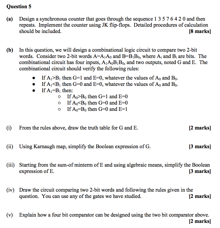 Solved Design A Synchronous Counter That Goes Through The 
