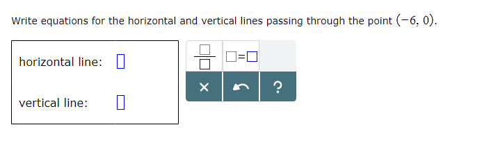 Solved Write equations for the horizontal and vertical lines | Chegg.com