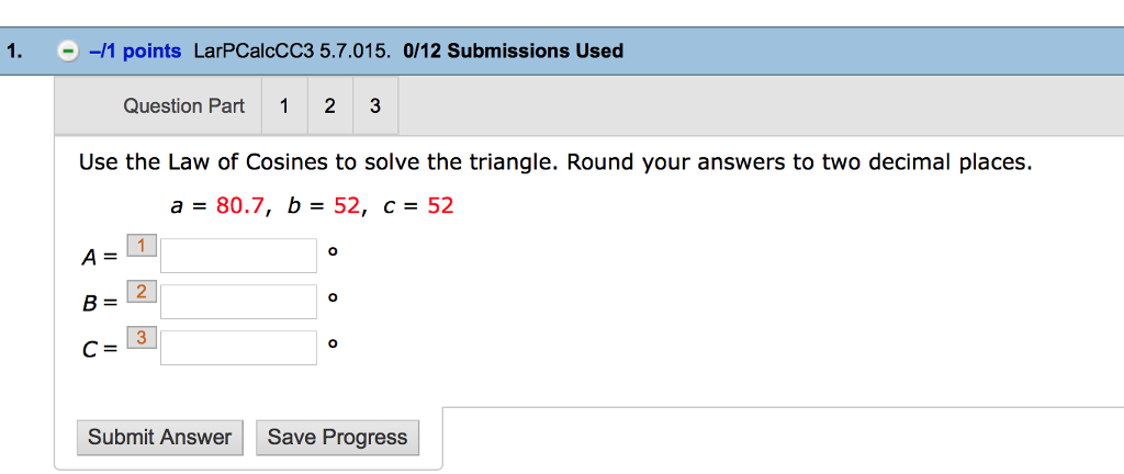 Solved 1. -11 points LarPCalcCC3 5.7.015. 0/12 Submissions | Chegg.com