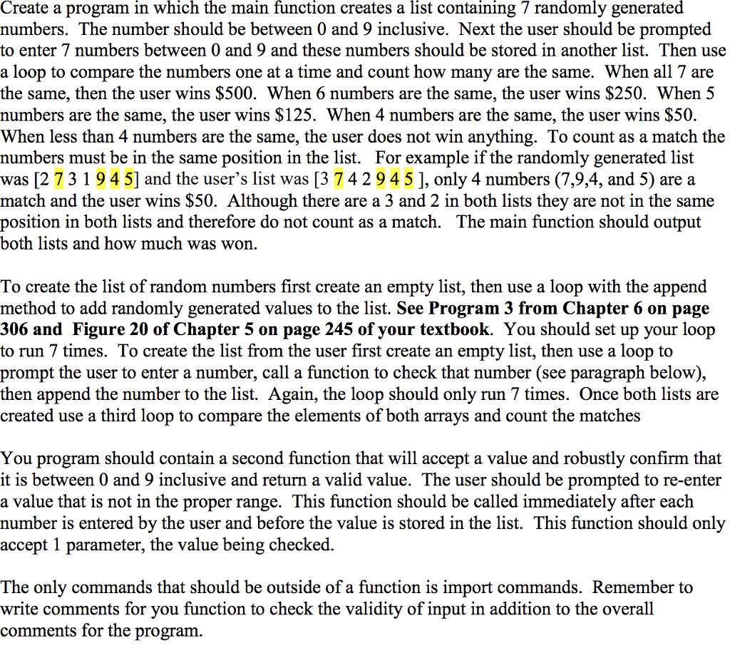 Solved Create A Program In Which The Main Function Creates A 