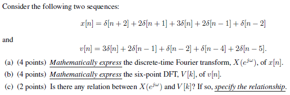 Solved Consider the following two sequences and (a) (4 | Chegg.com
