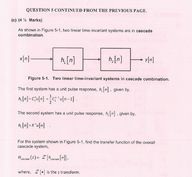 Solved As shown in Figure 5-1, two linear time-invariant | Chegg.com