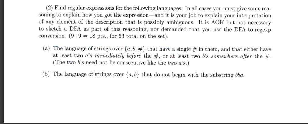 Solved Find regular expressions for the following languages. | Chegg.com
