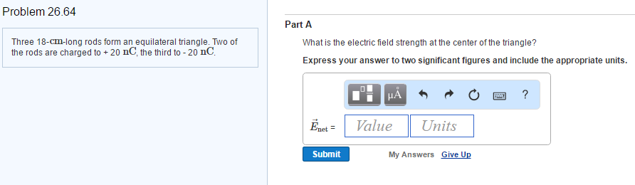 Solved Three 18-cm-long rods form an equilateral triangle. | Chegg.com