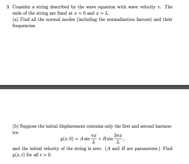 Solved 3. Consider a string described by the wave equation | Chegg.com