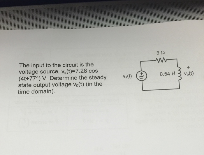 Solved The input to the circuit is the voltage source, | Chegg.com