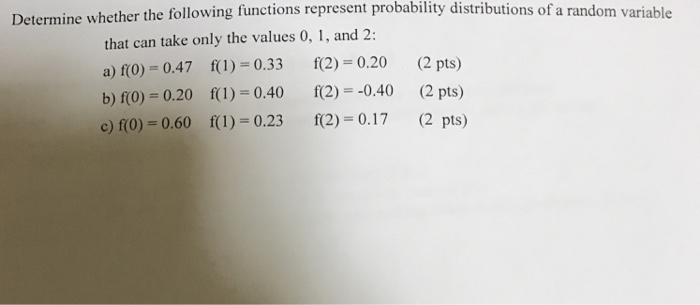 Solved Determine Whether The Following Functions Represent