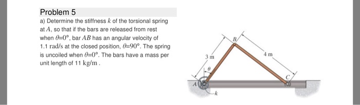 Solved Determine the stiffness k of the torsional spring at | Chegg.com