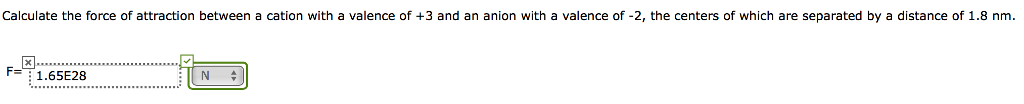 Solved Calculate the force of attraction between a cation | Chegg.com