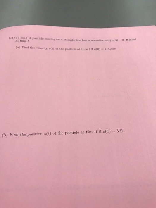 Solved A particle moving on a straight line has acceleration | Chegg.com