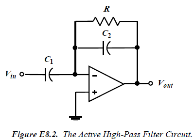 Figure E8.1 shows an active LP filter circuit. Assume | Chegg.com